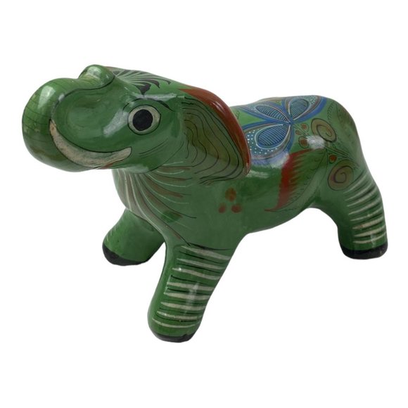 Accents | Vintage Boho Talavera Hand Painted Good Luck Elephant Artist ...